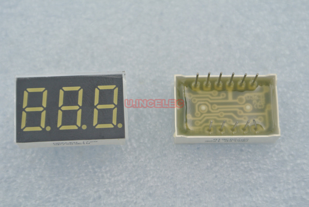0.36 inch Segment led display 3-digit 7-Seg Common cathode emitted Whi ...
